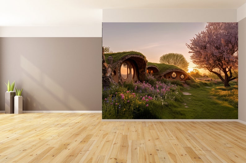 Hobbit House Wallpaper Lord of the Rings Fantasy Decal for Kids Peel ...