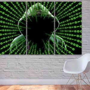 Hacker Canvas Internet Print Art Computer Science Art Anonymous Print ...
