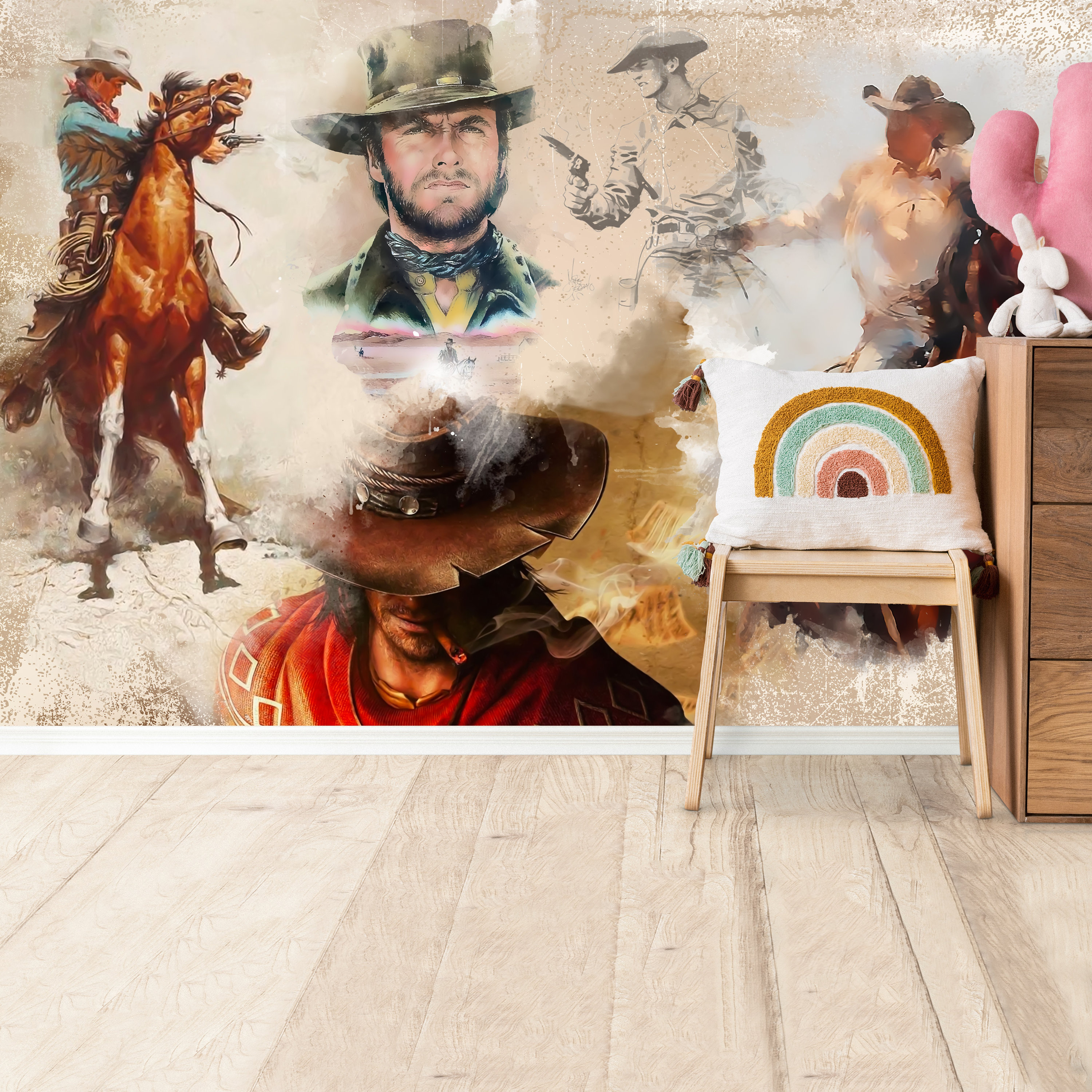 Wild West Wallpaper Cowboy Horse Wall Mural Southwestern Wallpaper ...