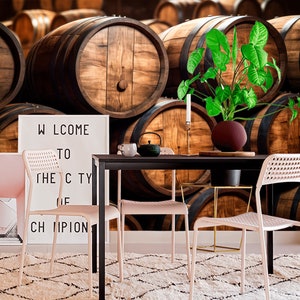 Wine Vault Wallpaper & Wall Mural Oak Barrel Peel and Stick Vintage ...