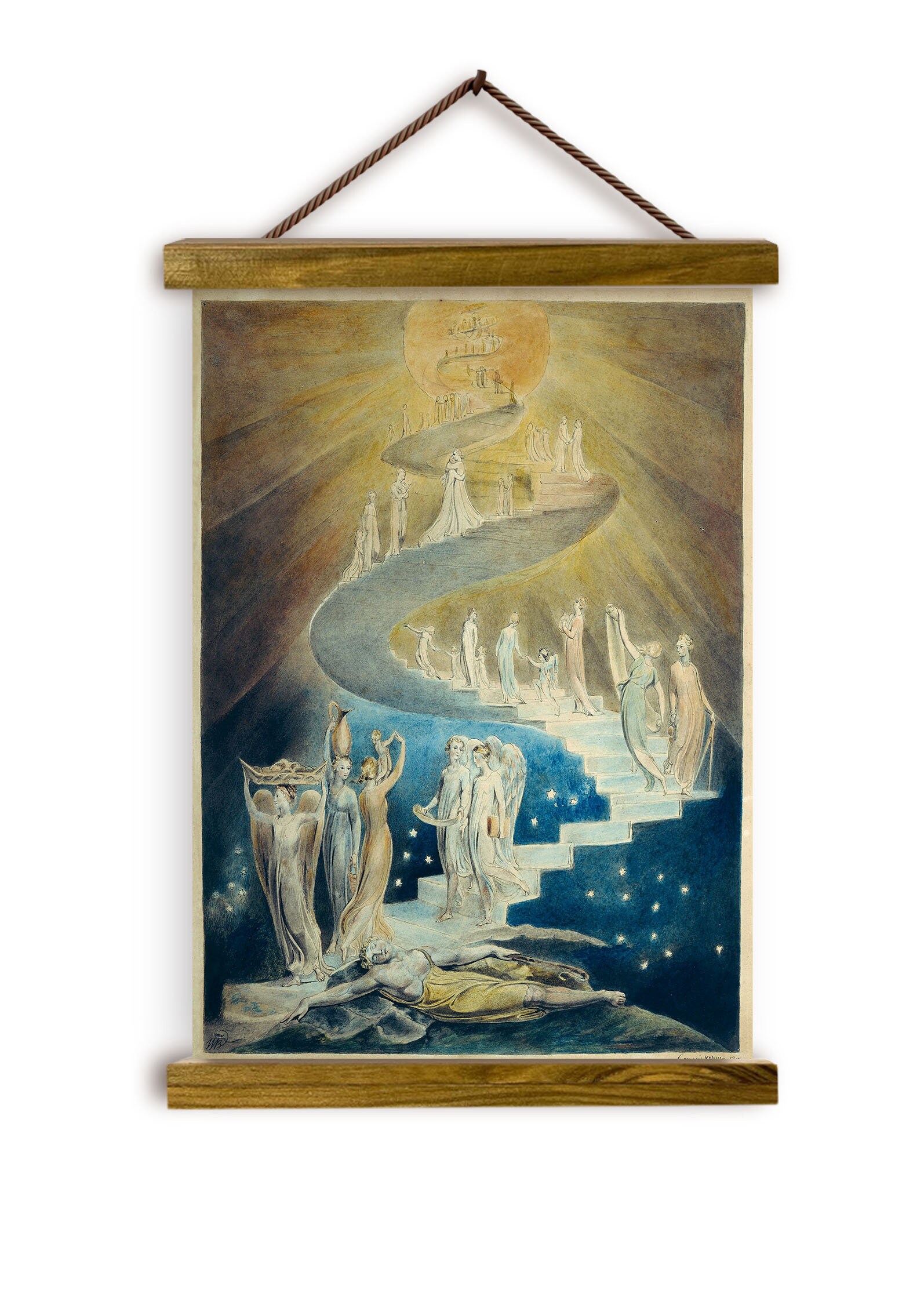 Jacobs Ladder Canvas William Blake Print Religious Art Hanging Canvas ...