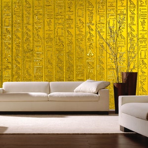 Gold Hieroglyph Wallpaper Ancient Egyptian Wall Mural Self-adhesive ...