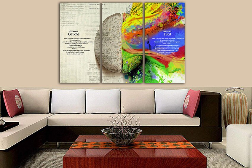 Right Left Brain Art Anatomy Print Psychology Wall Art Brain - Etsy