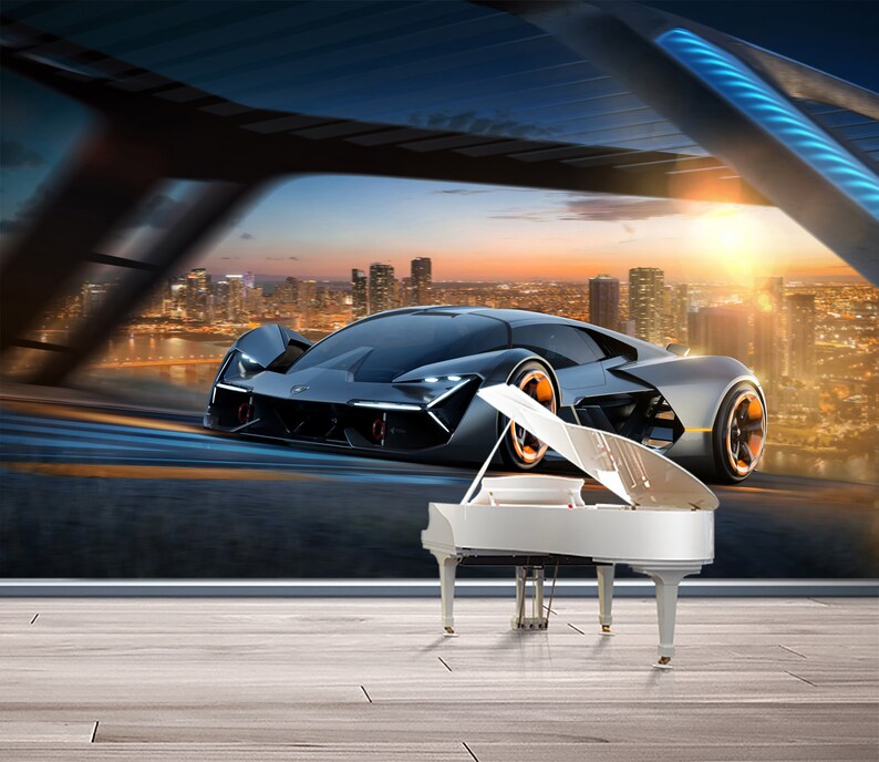 Lamborghini Wallpaper Supercar Wall Mural Peel and Stick Boy Room Wall ...