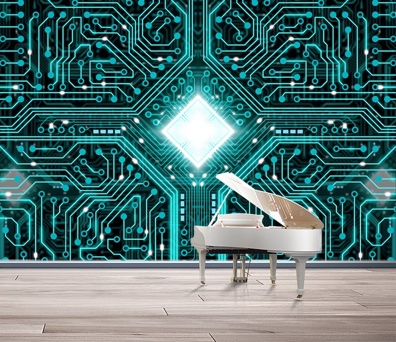 Circuit Wallpaper Technology Wall Graphics Microscheme Mural Peel and ...