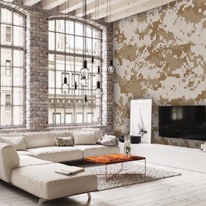 Military Wallpaper Camouflage Wall Decal Peel and Stick Mural Room ...