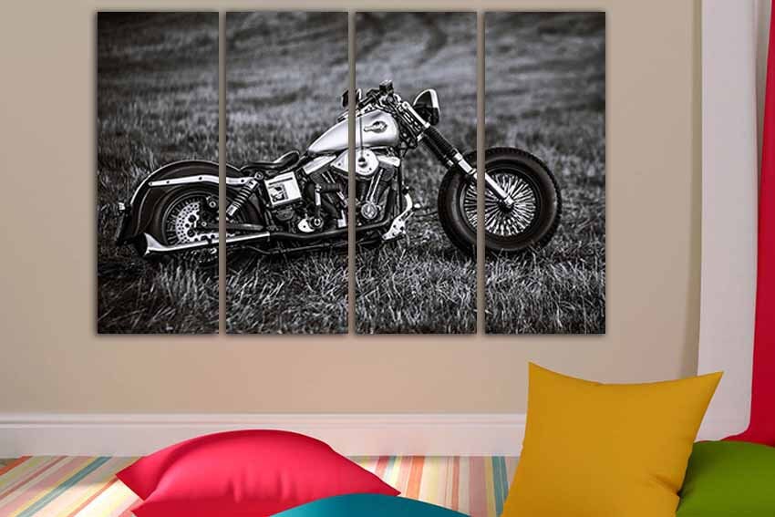 Motorbike Canvas American Décor Motorcycle Print Engine Décor Motorbike ...