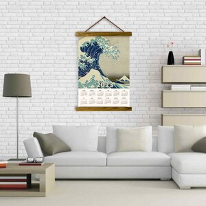 Japan Print With Wooden Hanger Frames Wave Canvas Art Kanagawa Wall Art ...