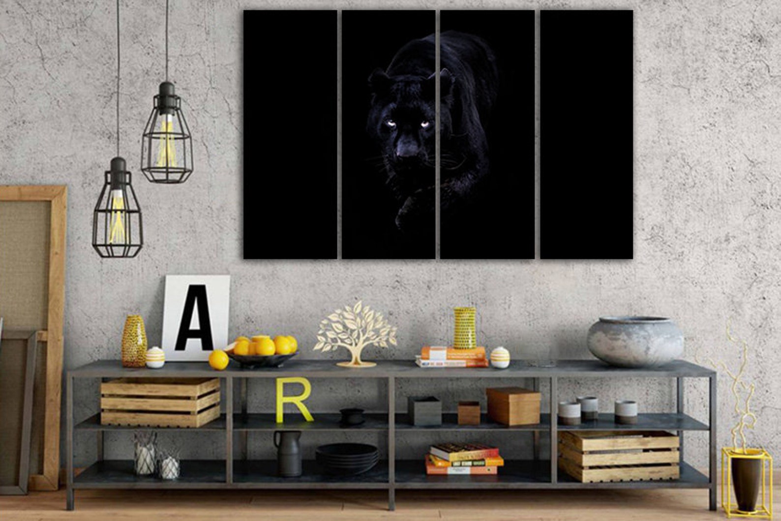 Panther Canvas Animal Wall Art Panther Decor Zoo Artwork Black - Etsy