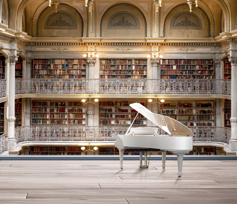 Library Wallpaper Wall Mural Home Office Wallpaper Peel and Stick Study ...