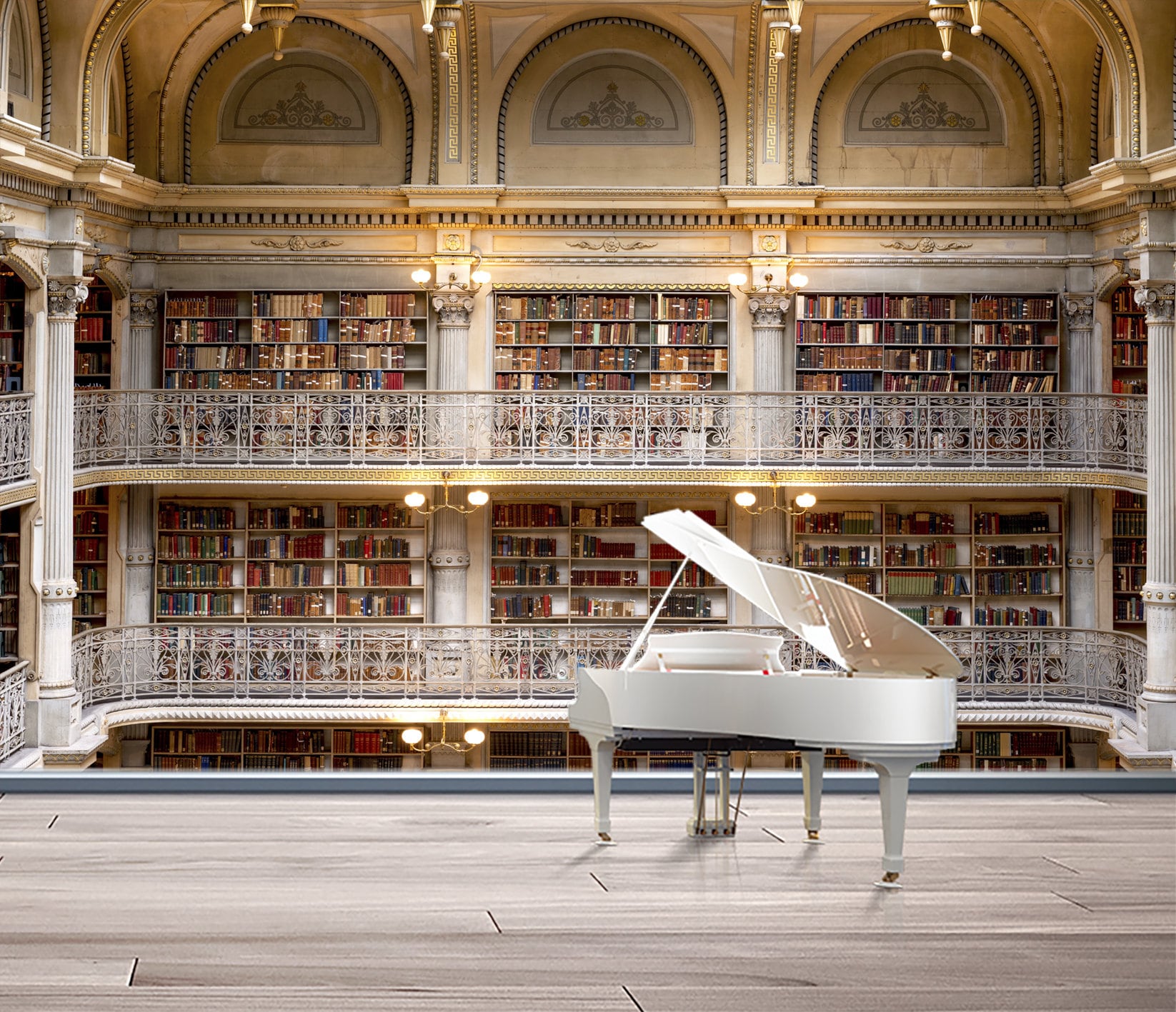 Library Wallpaper Wall Mural Home Office Wallpaper Peel and Stick Study ...