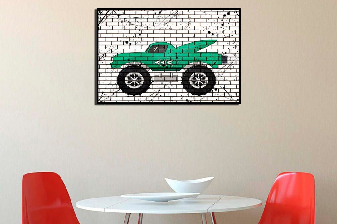 Monster Truck Poster Car Wall Art Gear Wall Art Game Room Art - Etsy