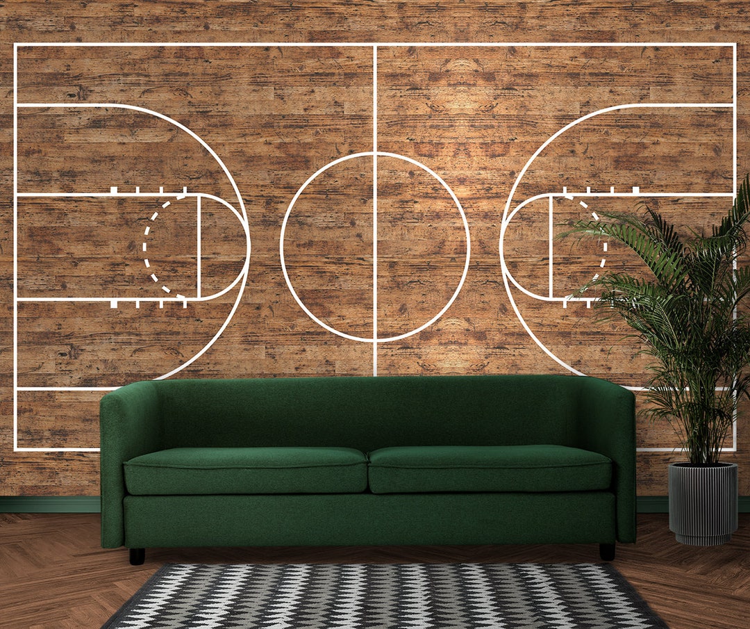 Basketball Wall Mural Sports Party Decorations Wall Wallpaper Kids Room ...