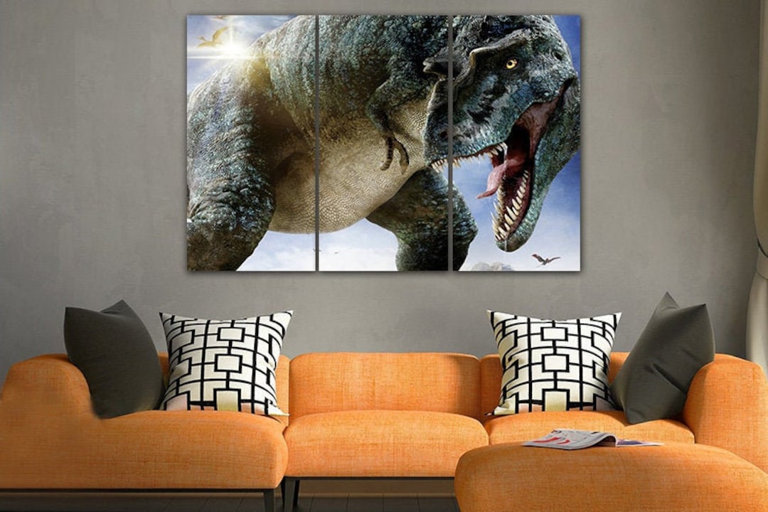 Dinosaur Canvas Tyrannosaurus Rex Dinosaur Art Dinosaur Wall Art Gift ...