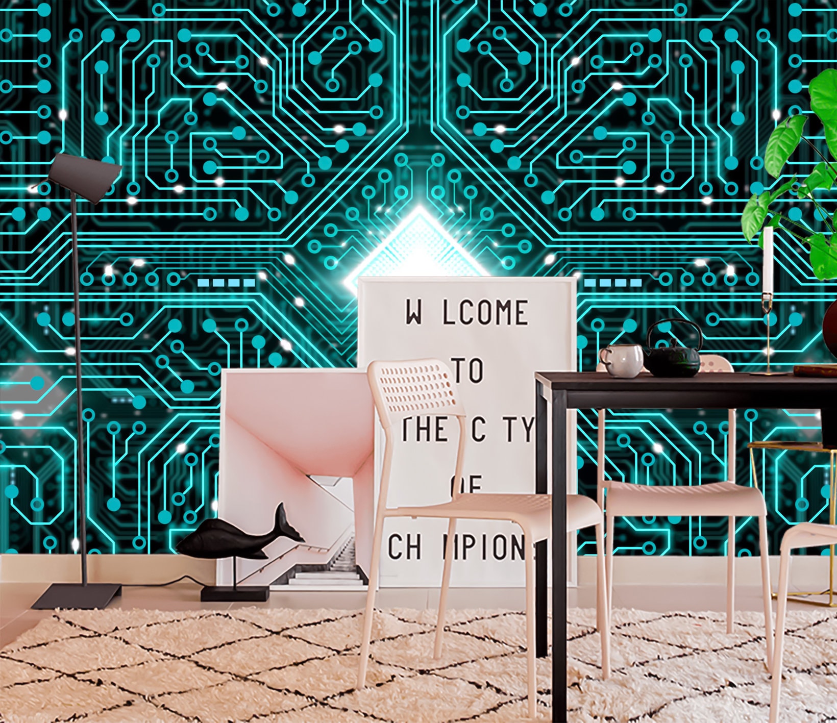 Circuit Wallpaper Technology Wall Graphics Microscheme Mural Peel and ...