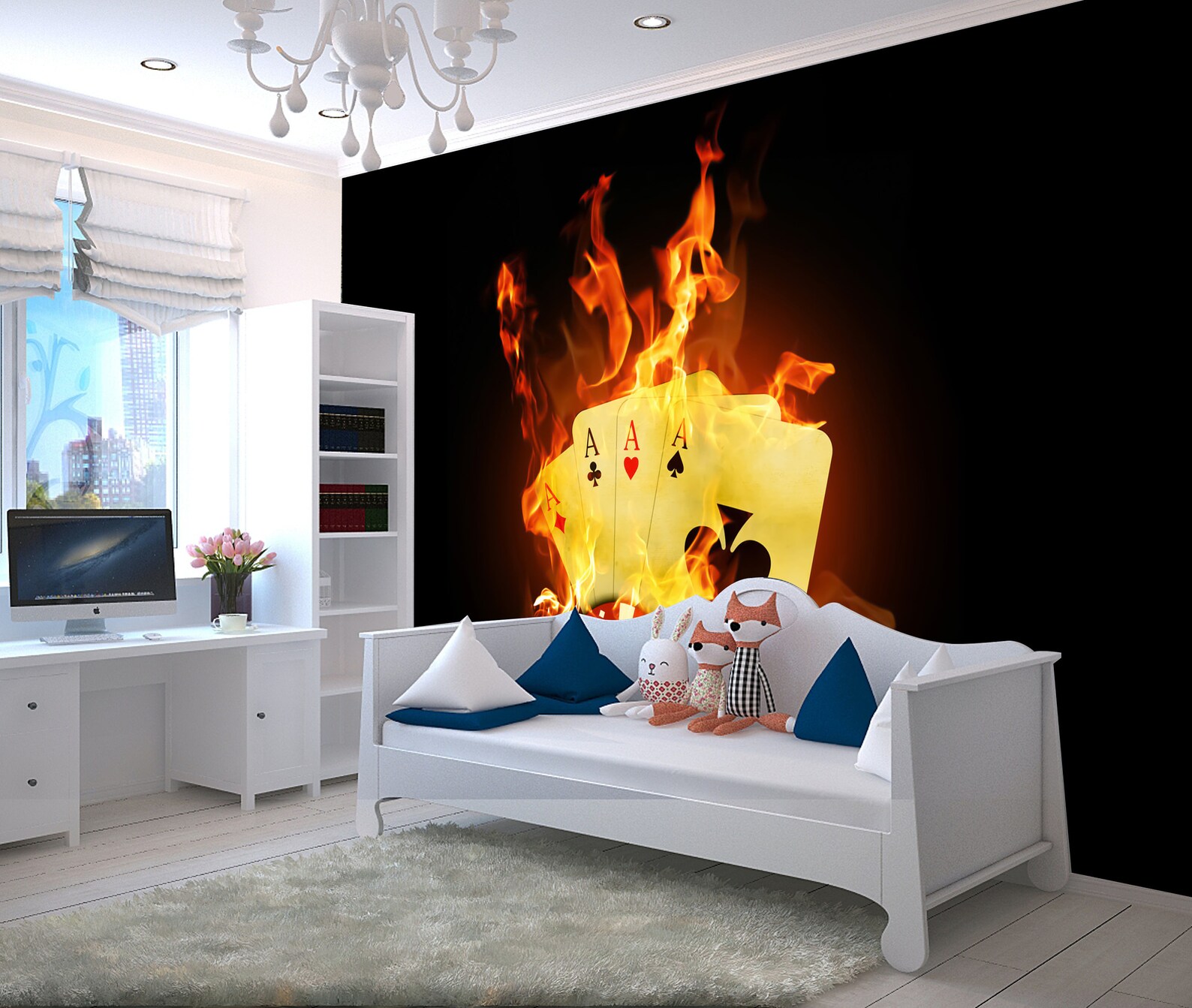 Poker Wallpaper Game Room Wall Decor Peel and Stick Gambling Wall Art ...