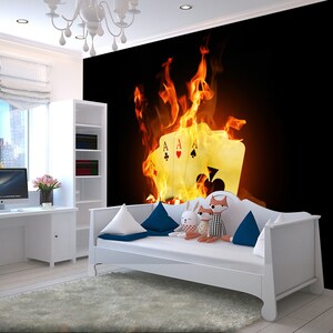 Poker Wallpaper Game Room Wall Decor Peel and Stick Gambling Wall Art ...
