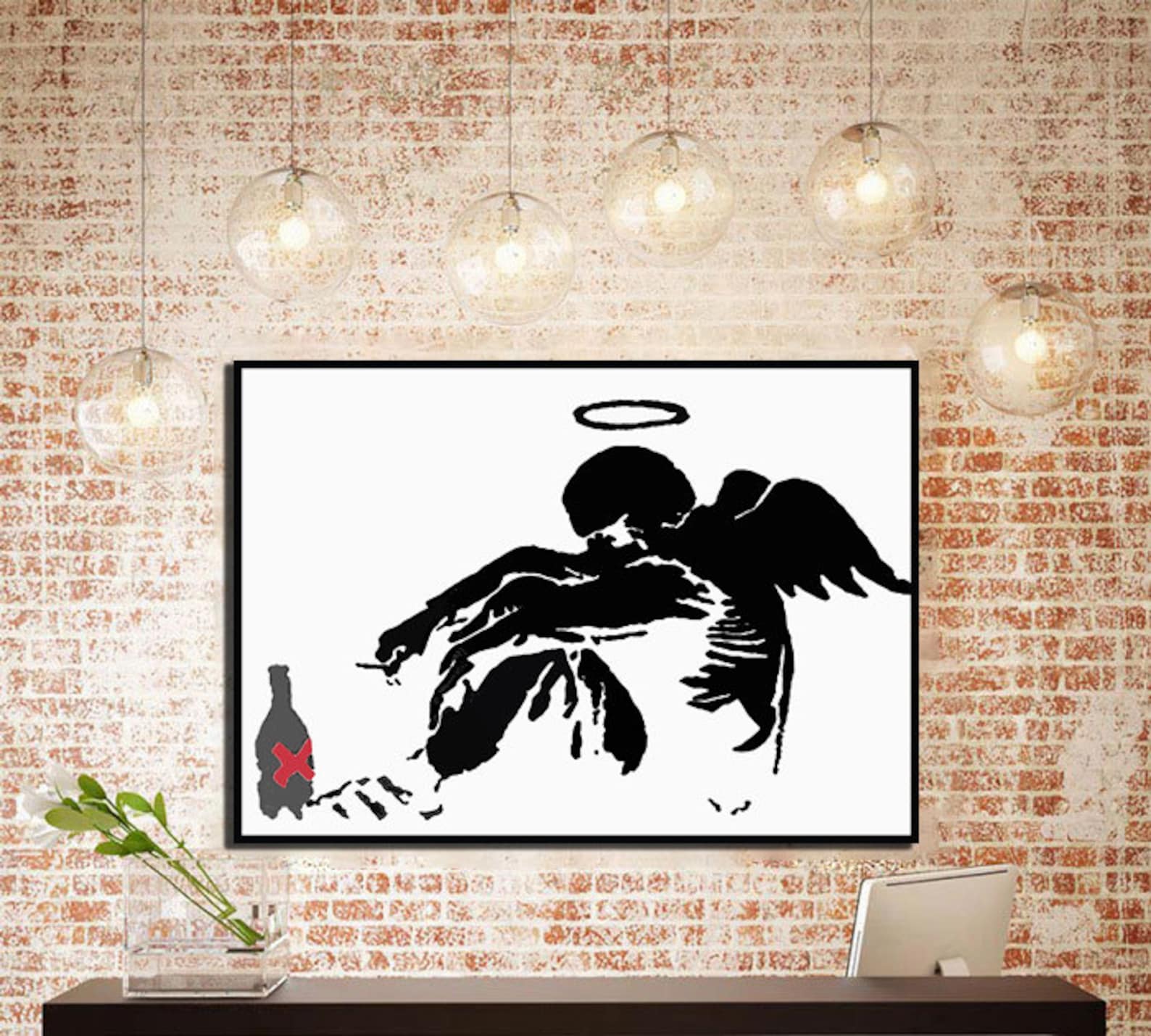Fallen Angel Wall Poster Angel Painting Decor Angel Street Art - Etsy