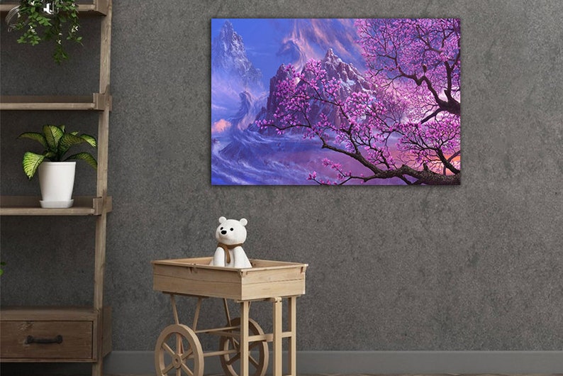 Cherry Blossom Sakura Canvas Cherry Blossom Art Nature Decor - Etsy