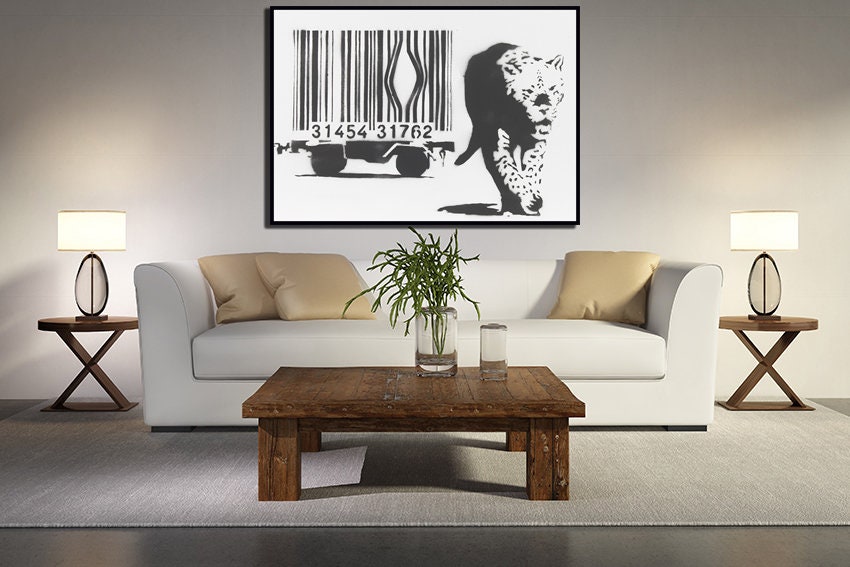 Barcode Poster Leopard Print Street Art Print Poster Mural Decor ...
