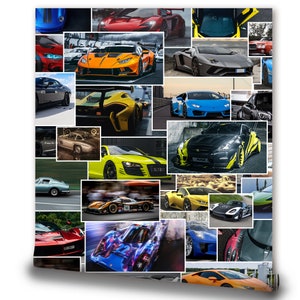 Sport Cars Collage Peel and Stick Wallpaper Boys Room Wall Mural Decor ...