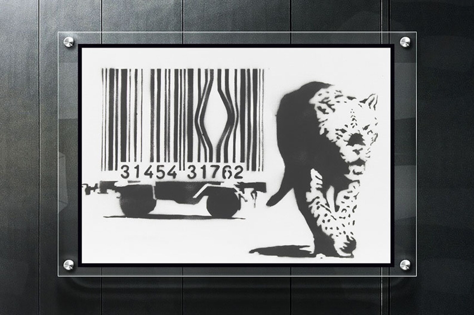 Barcode Poster Leopard Print Street Art Print Poster Mural | Etsy