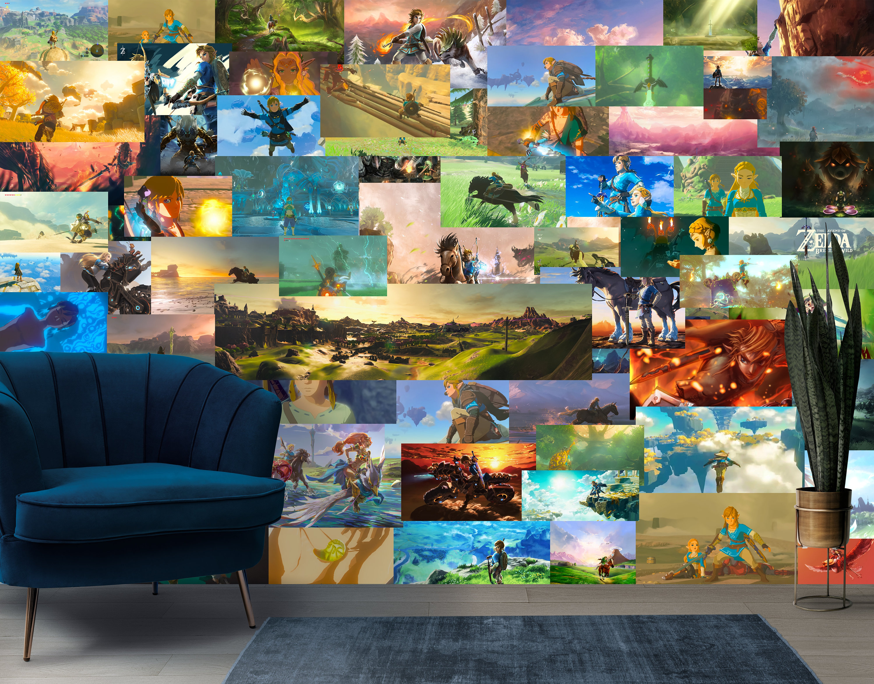 Zelda Wallpaper Collage Print Zelda Wall Mural Legend of Zelda Game ...