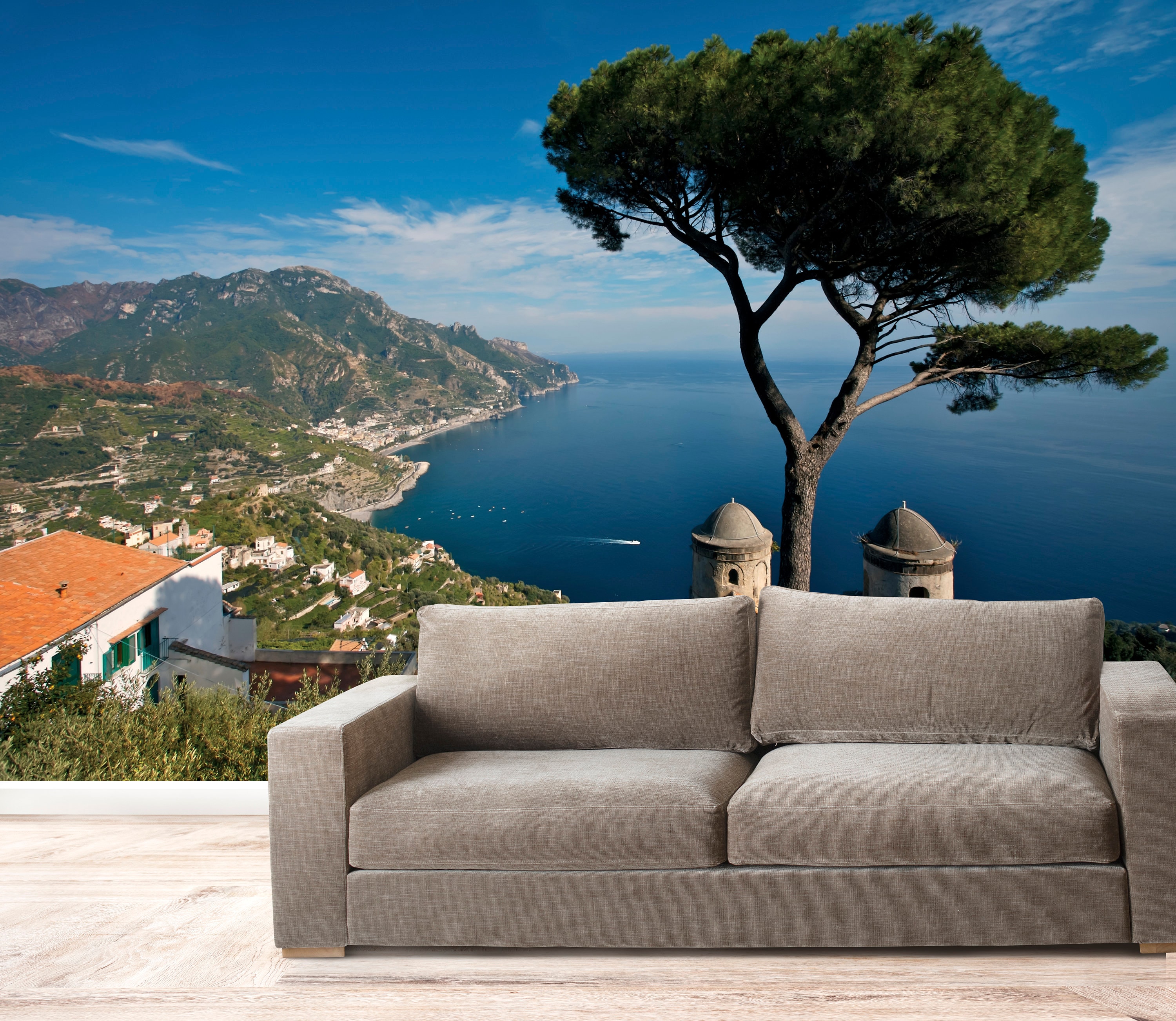 Positano Wallpaper Italy Wall Mural Seaside Wall Decor City Wallpaper ...