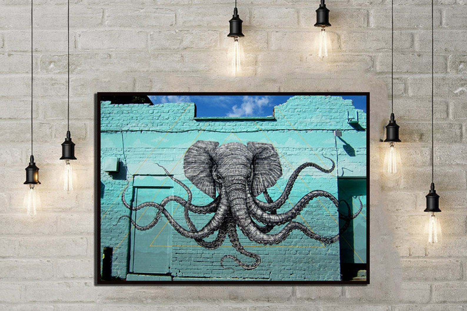 Elephant Octopus Elephant Poster Octopus Tentacles Elephant - Etsy
