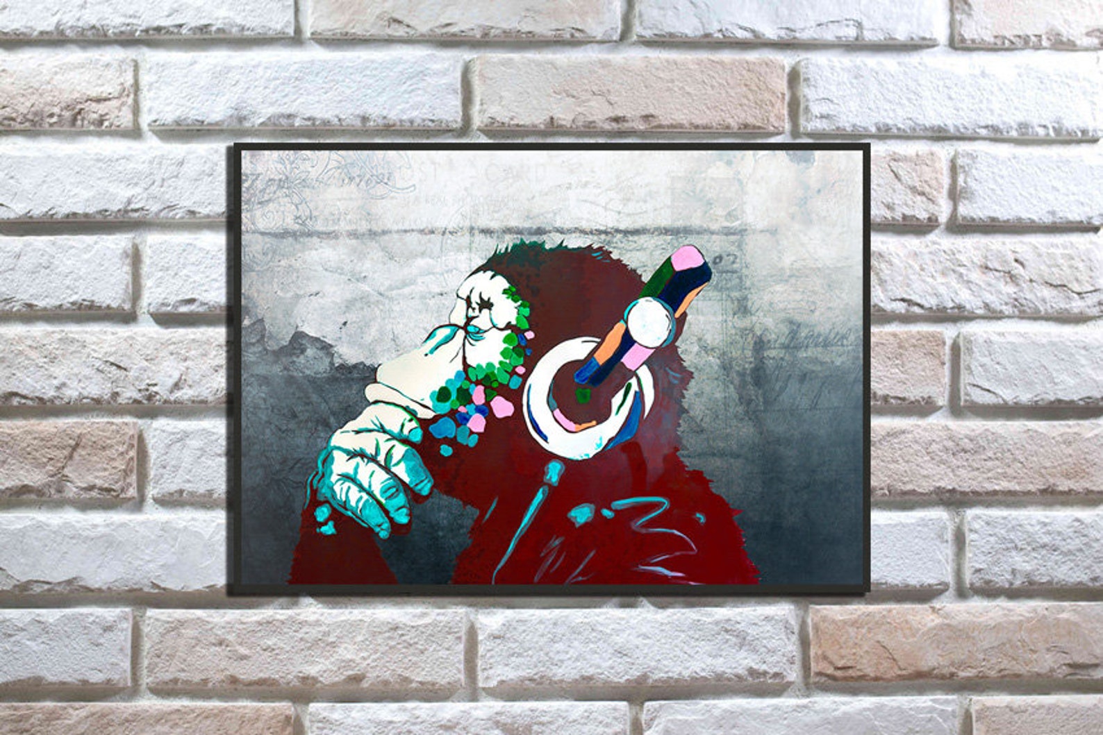 Street Art Poster Monkey Graffiti Wall Art Music Poster - Etsy