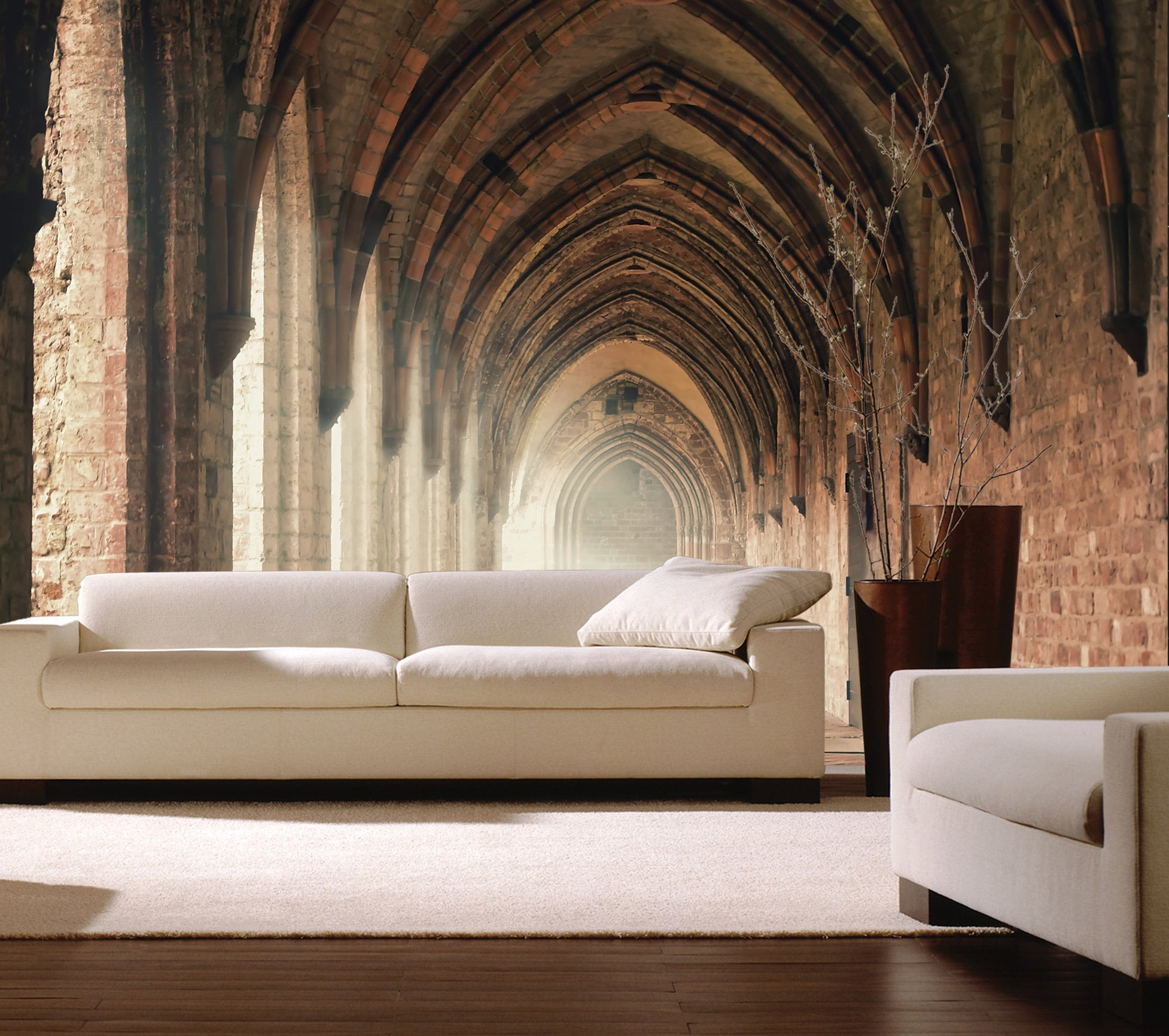 Arches Monastery Wall Mural Gothic Wallpaper Old Architecture Wallpaper ...