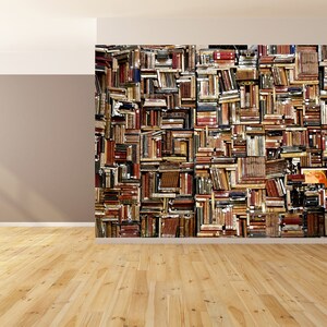 Books Library Wall Mural Bookshelves Wallpaper Reading Room Mural Old ...