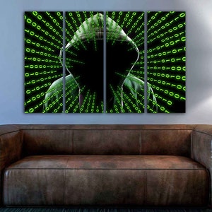 Hacker Canvas Internet Print Art Computer Science Art Anonymous Print ...