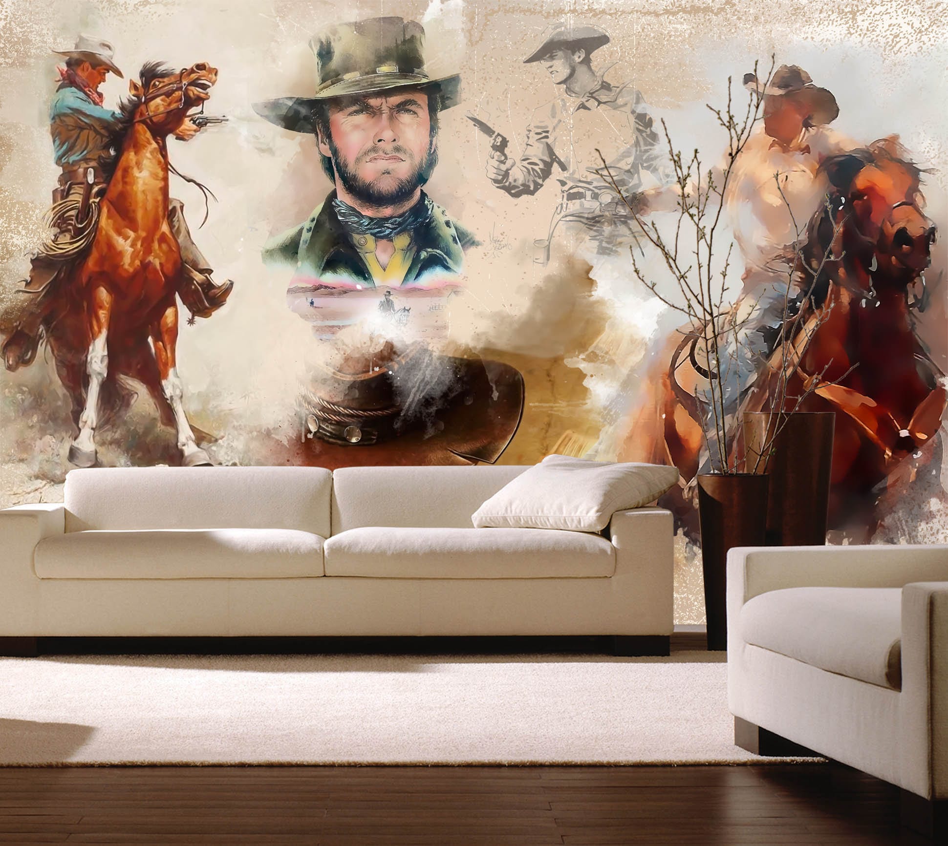 Wild West Wallpaper Cowboy Horse Wall Mural Southwestern Wallpaper ...