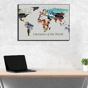 Literature Map World Literature Map Literary Poster Literature Art ...