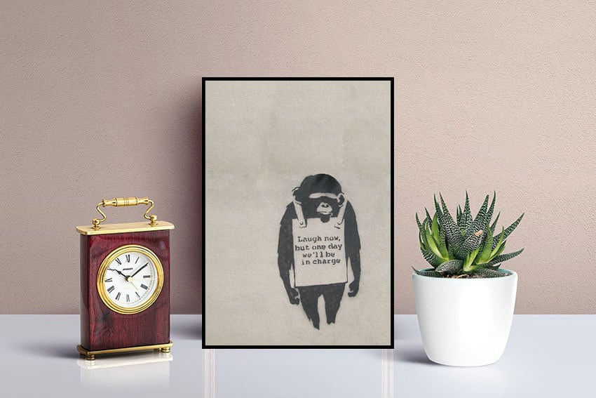 Monkey Laugh Now Monkey Print Poster Wall Art Wall Stencils - Etsy