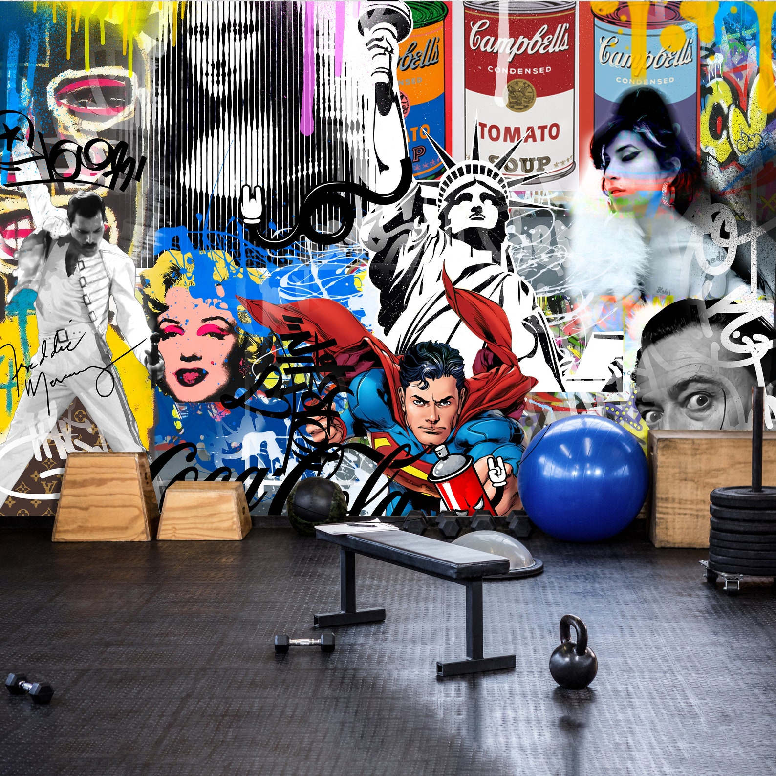 Graffiti Street Art Urban Wallpaper Peel & Stick Abstract Wall Mural ...