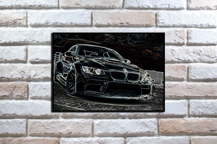 Bmw Poster Car Poster Bmw Car Drawing Garage Art Bmw Art Print - Etsy