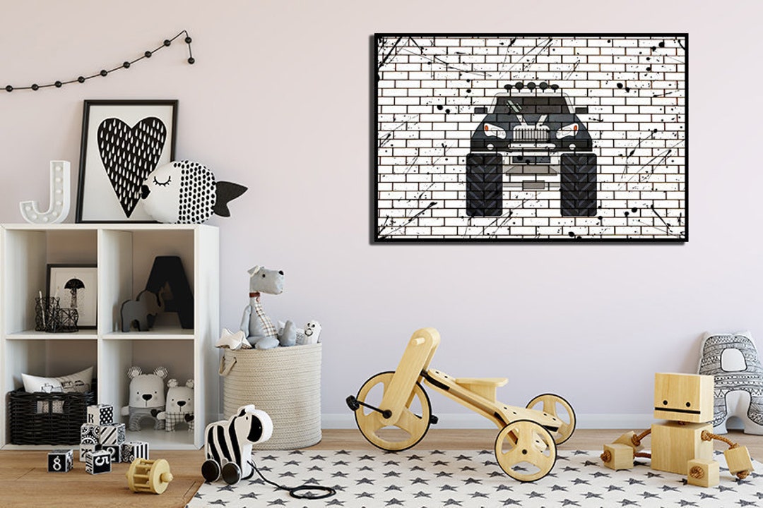 Monster Truck Poster Car Wall Art Truck Wall Decor Toddler Print Game ...