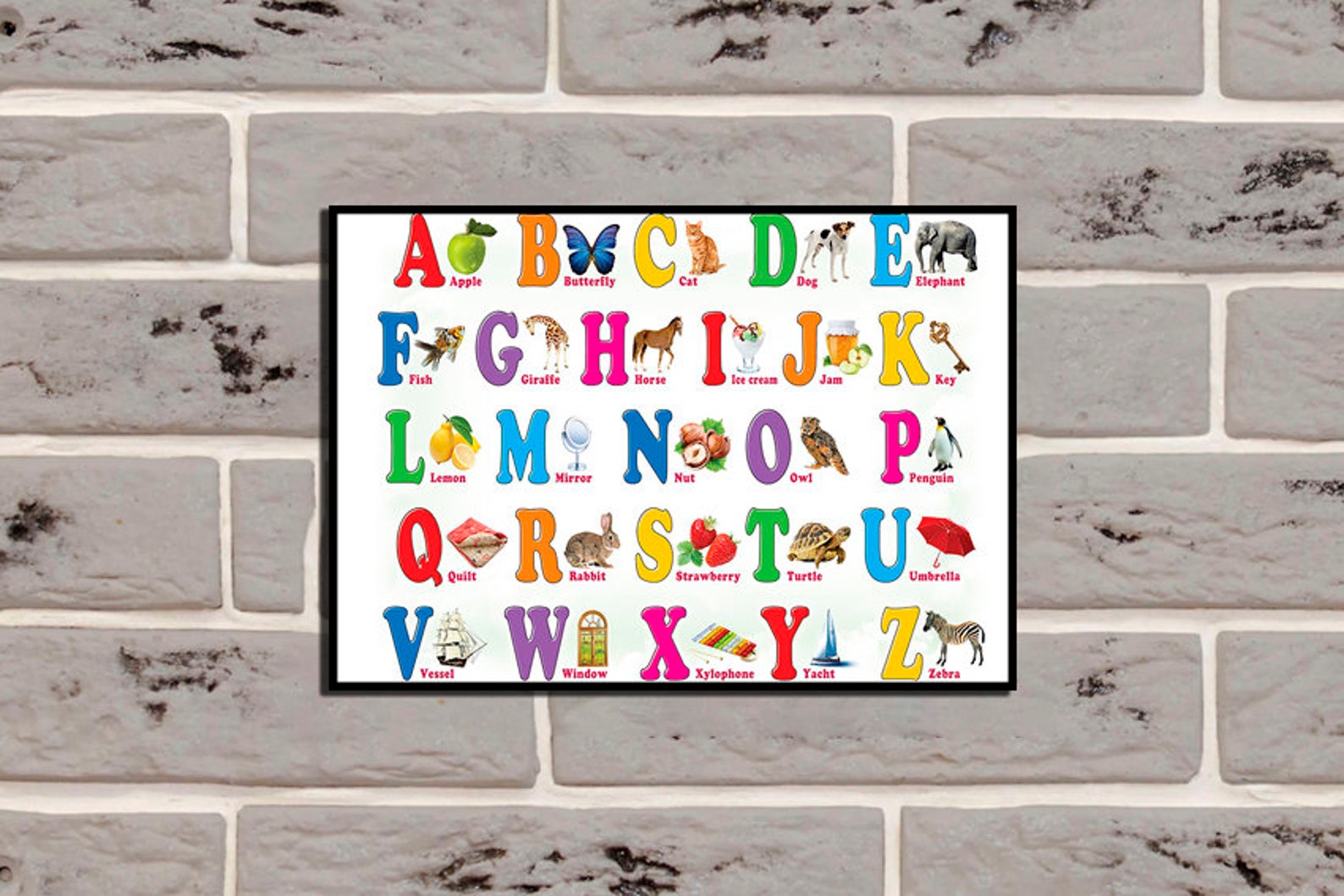 Alphabet Poster ABC Poster Kids Room Décor Baby Alphabet | Etsy