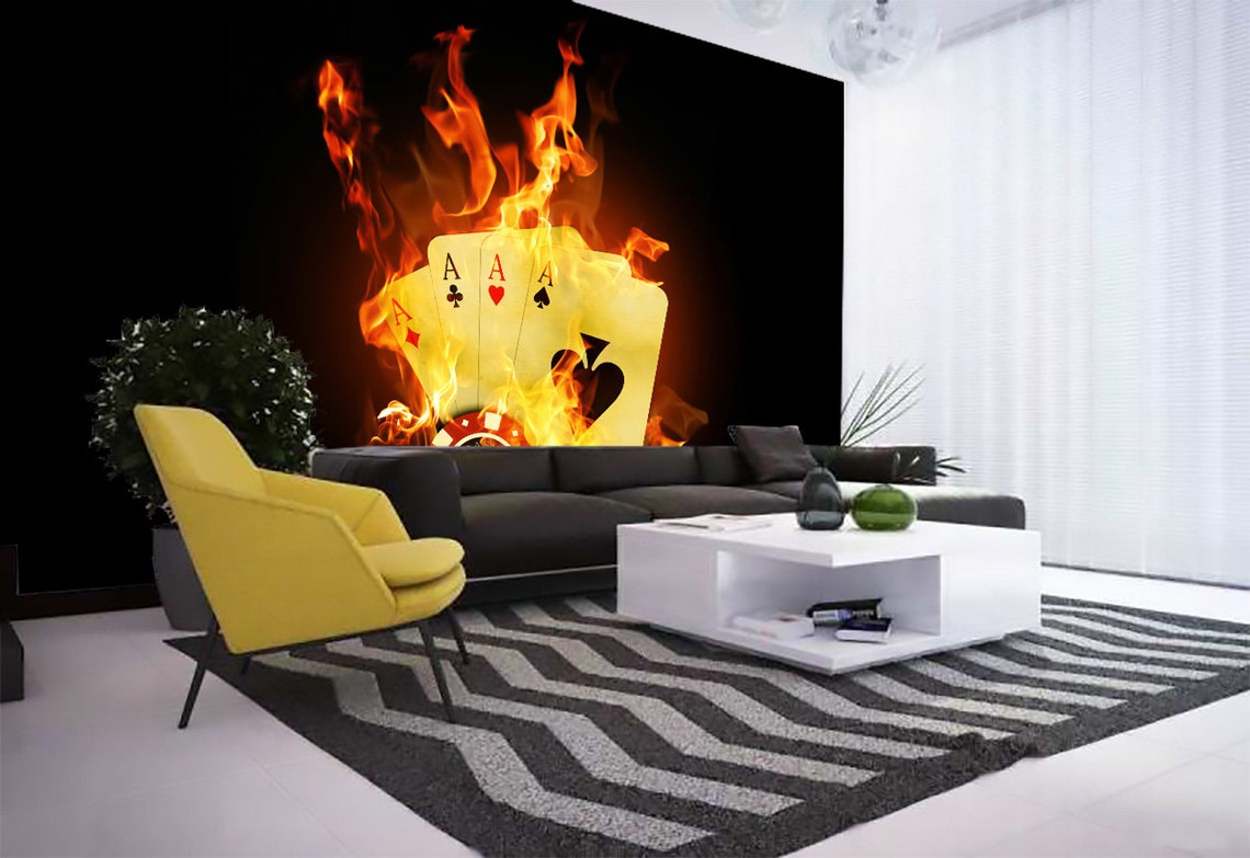 Poker Wallpaper Game Room Wall Decor Peel and Stick Gambling Wall Art ...