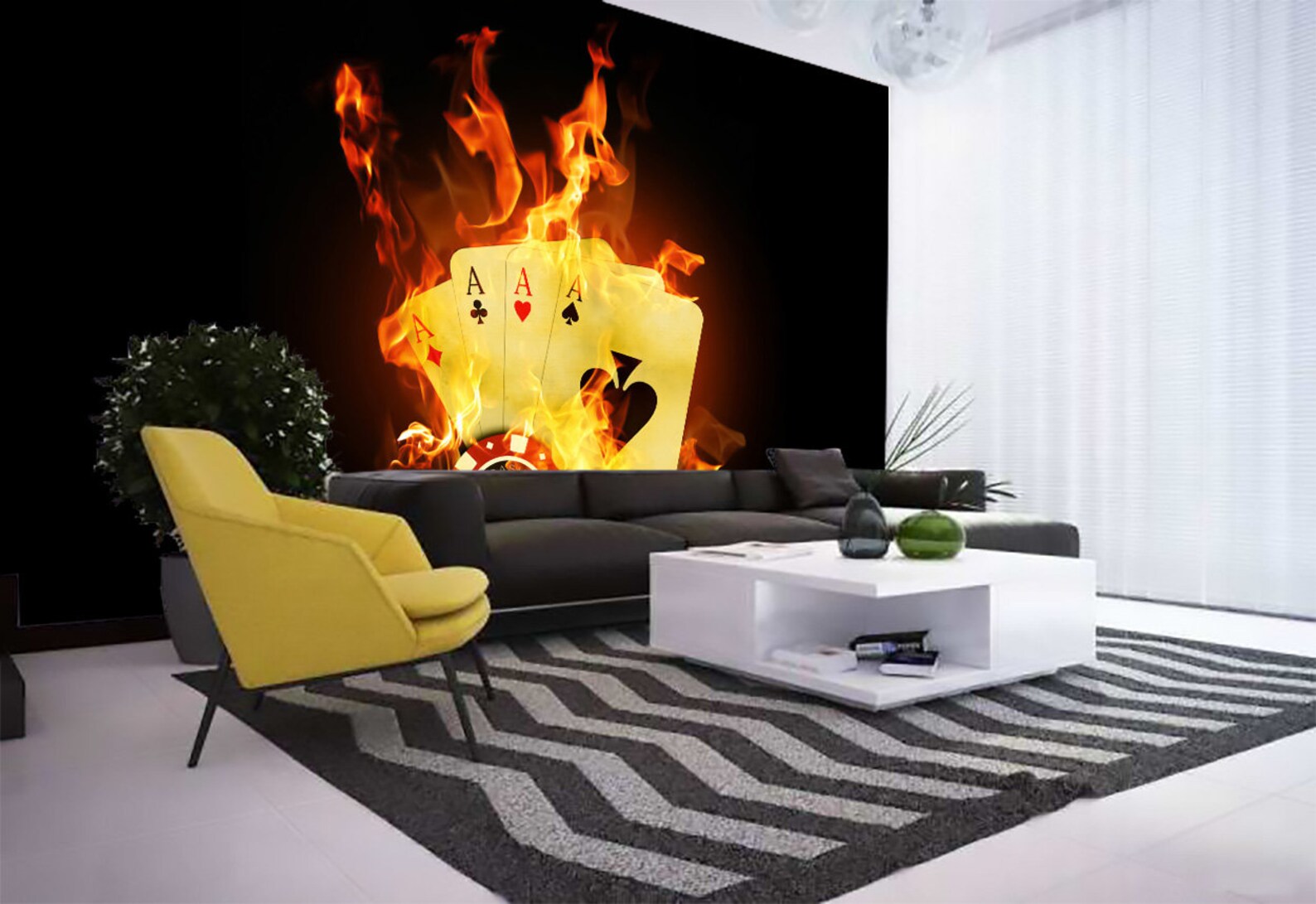 Poker Wallpaper Game Room Wall Decor Peel and Stick Gambling Wall Art ...