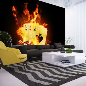 Poker Wallpaper Game Room Wall Decor Peel and Stick Gambling Wall Art ...