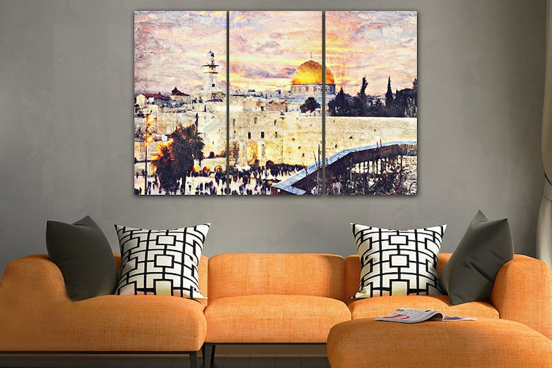 Israel Canvas Jerusalem Art City Canvas Set Painting Print - Etsy