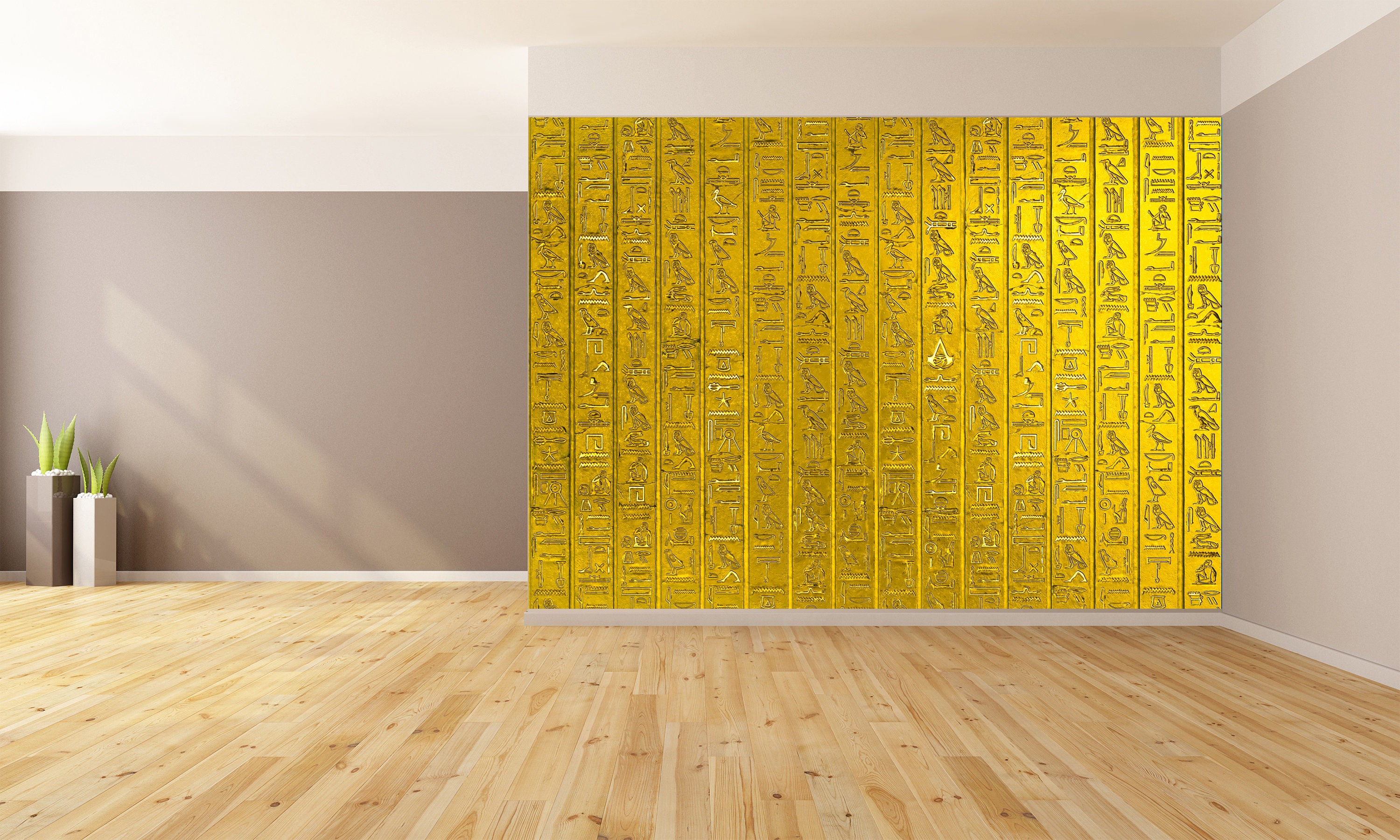Gold Hieroglyph Wallpaper Ancient Egyptian Wall Mural Self-adhesive ...