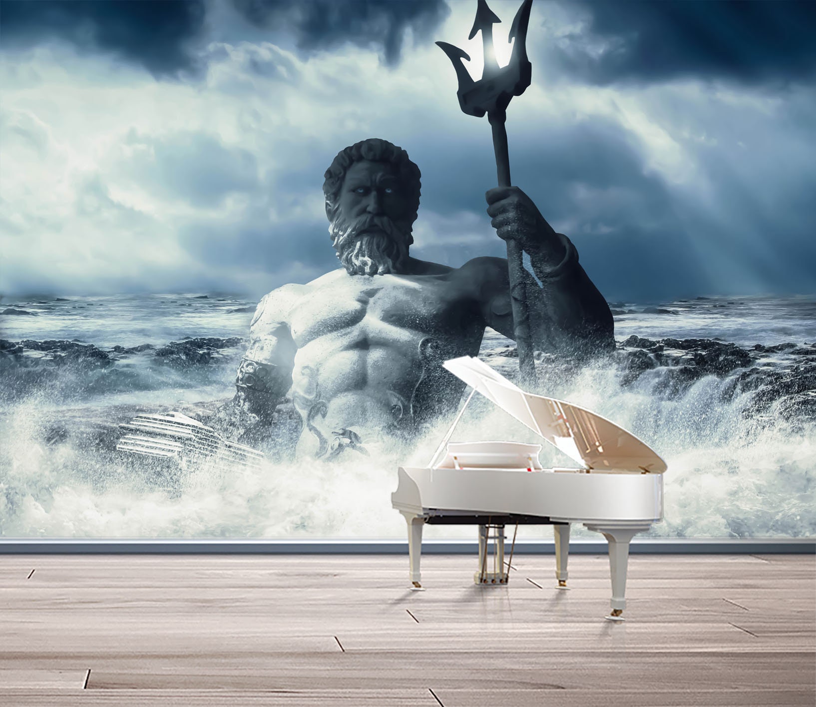 Mythology Wallpaper Ancient Greek Wall Mural Poseidon Non - Etsy