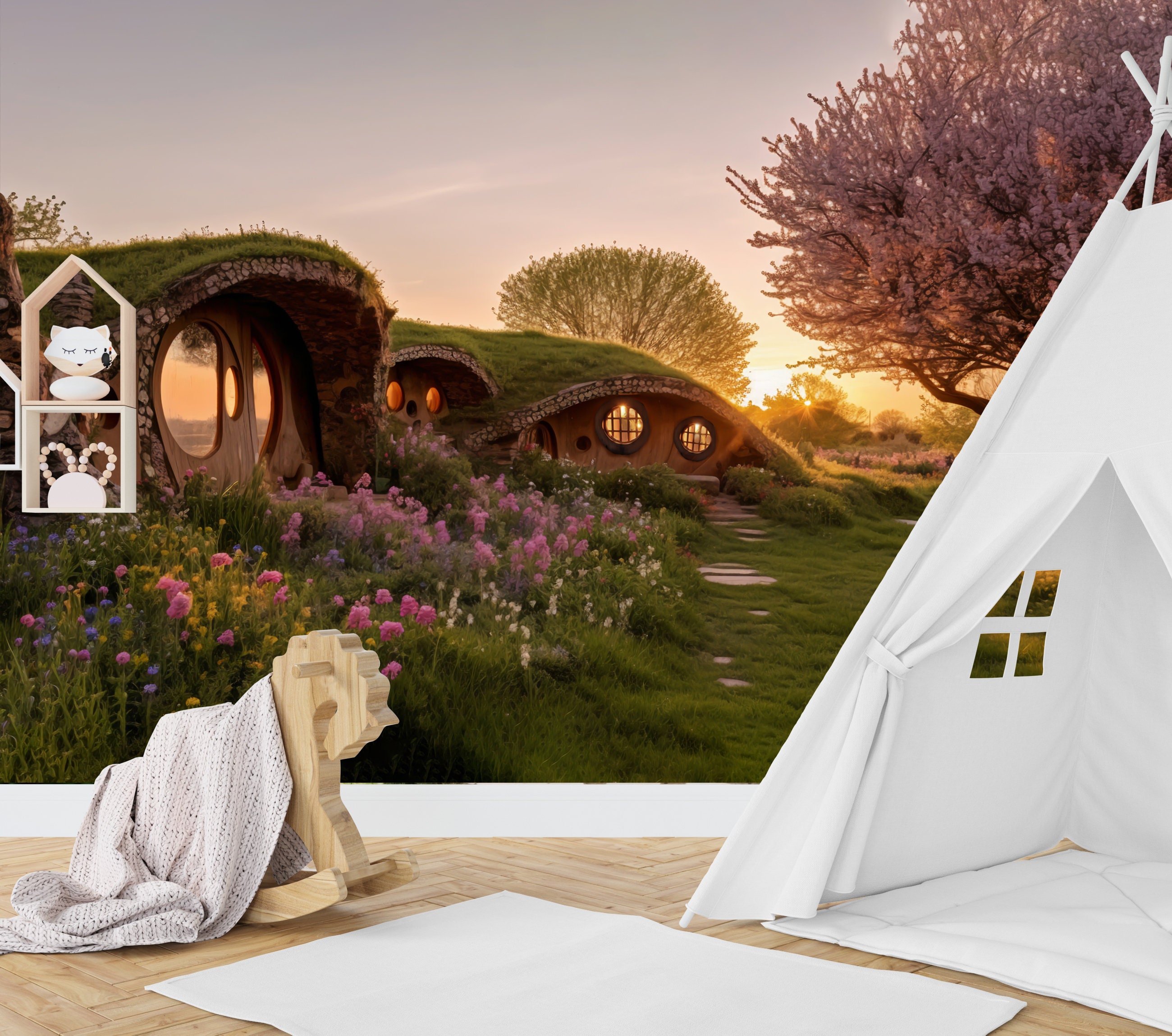 Hobbit House Wallpaper Lord of the Rings Fantasy Decal for - Etsy