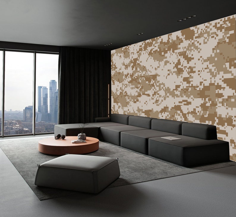 Military Wallpaper Camouflage Wall Decal Peel and Stick Mural Room ...