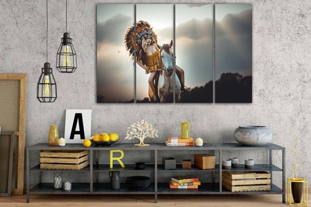 America Indian Woman Native Indian Canvas American Indian Art Native ...