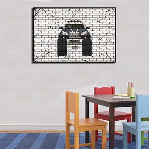 Monster Truck Poster Car Wall Art Truck Wall Decor Toddler Print Game ...